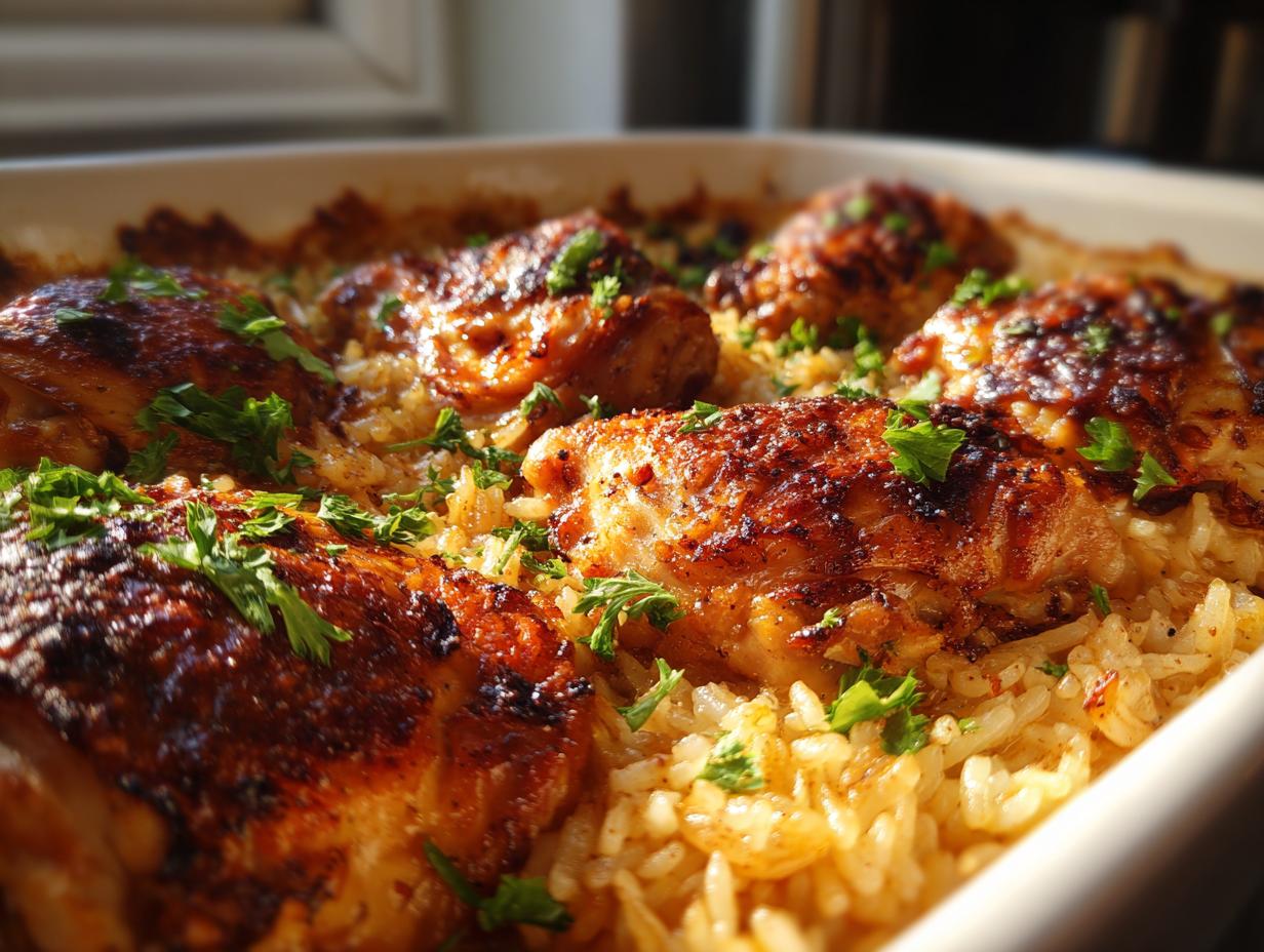 Amazing 6-Ingredient Cozy One-Pot Chicken And Rice Bake