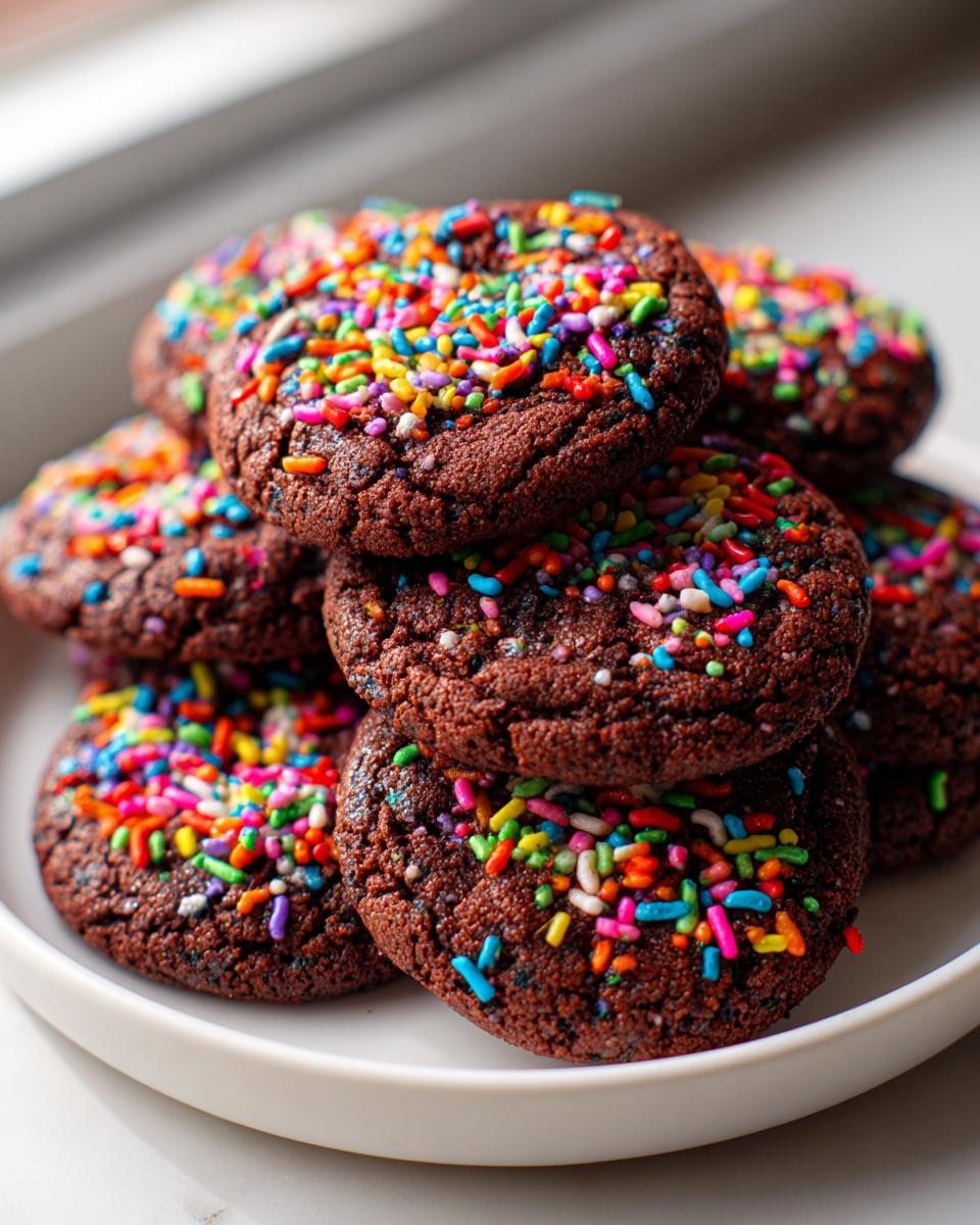 Amazing 30 Minute Chocolate Sprinkle Cookies