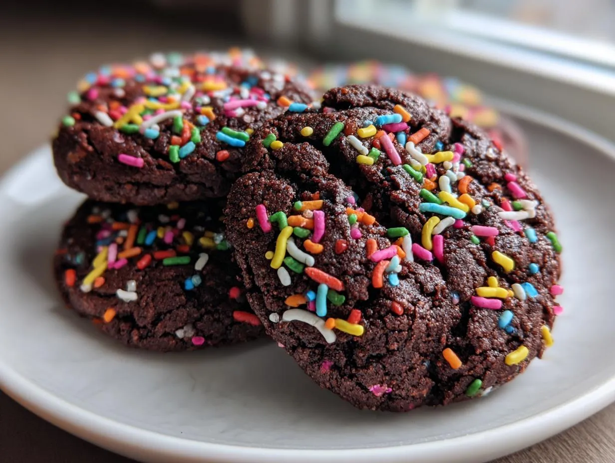 Amazing 30 Minute Chocolate Sprinkle Cookies