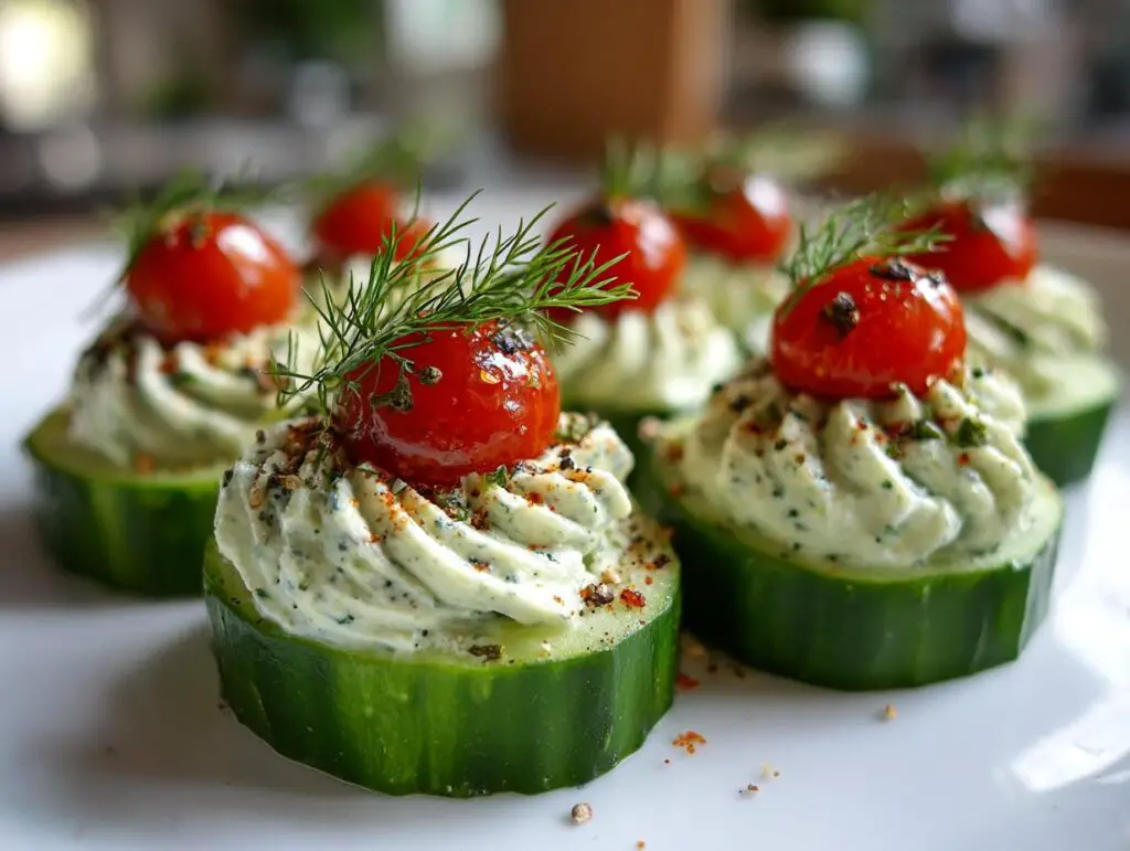 Stunning 10 Minute Cucumber Cream Cheese Bites