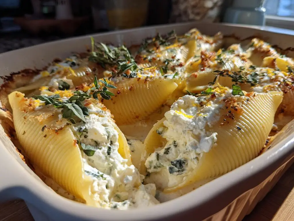 Amazing Lemon Basil Ricotta Stuffed Shells Recipe
