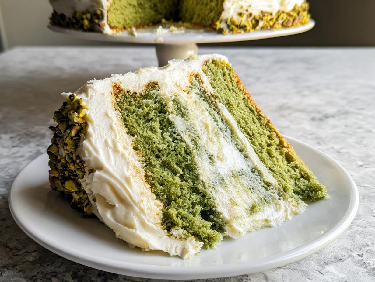 Amazing 1 Pistachio Cake With Creamy Pistachio Frosting