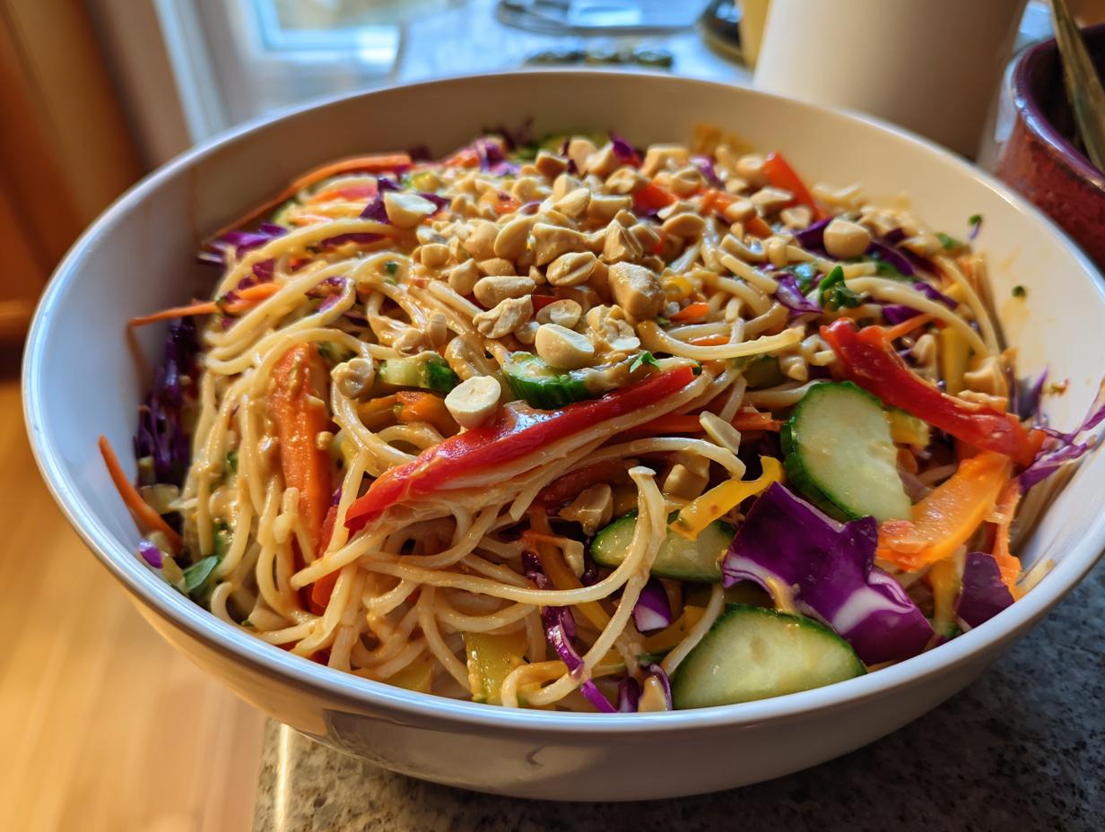 Amazing 380-Cal Spring Roll Salad With Peanut Sauce
