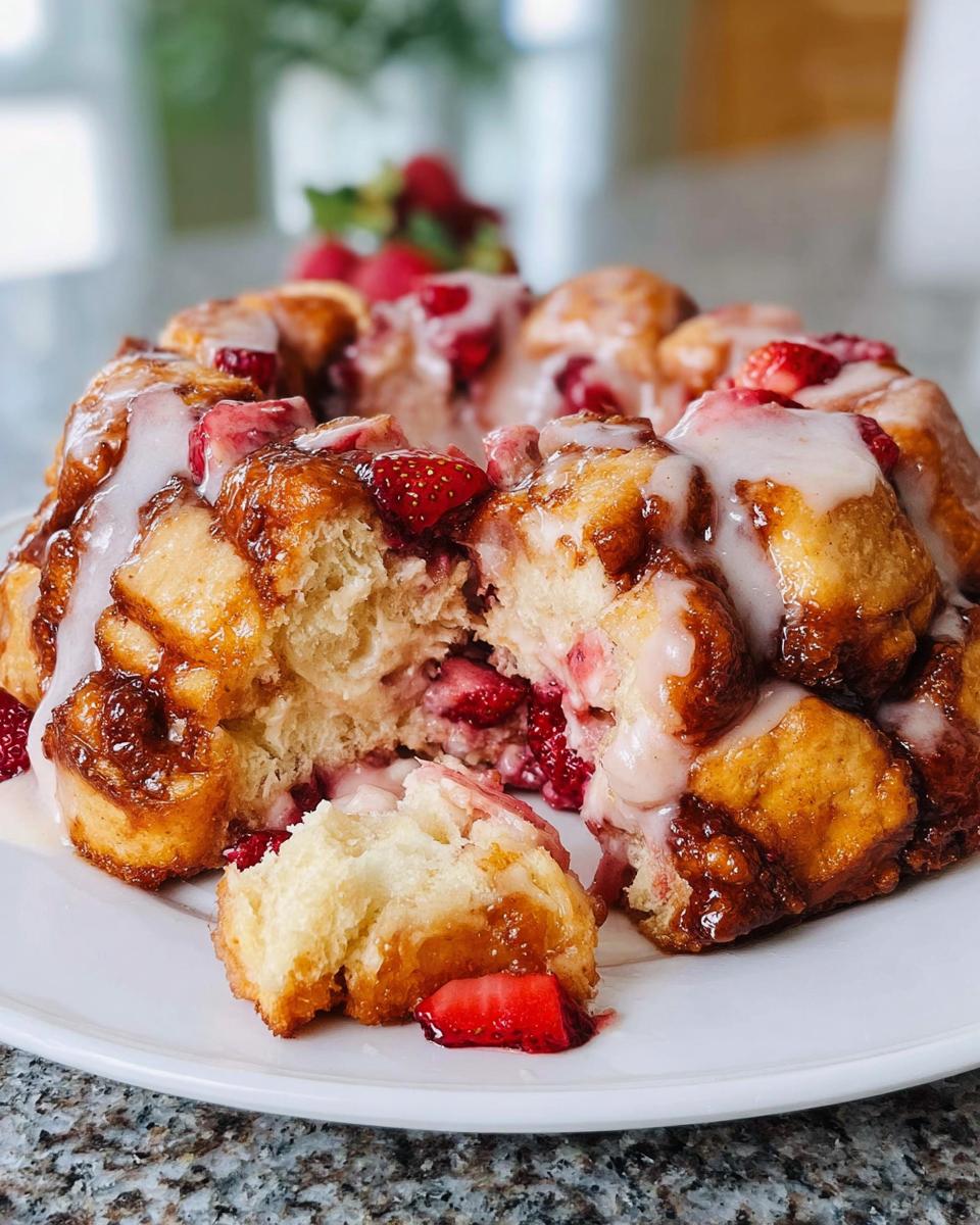 Scrumptious 1 Strawberry Monkey Bread With Cream Cheese Glaze