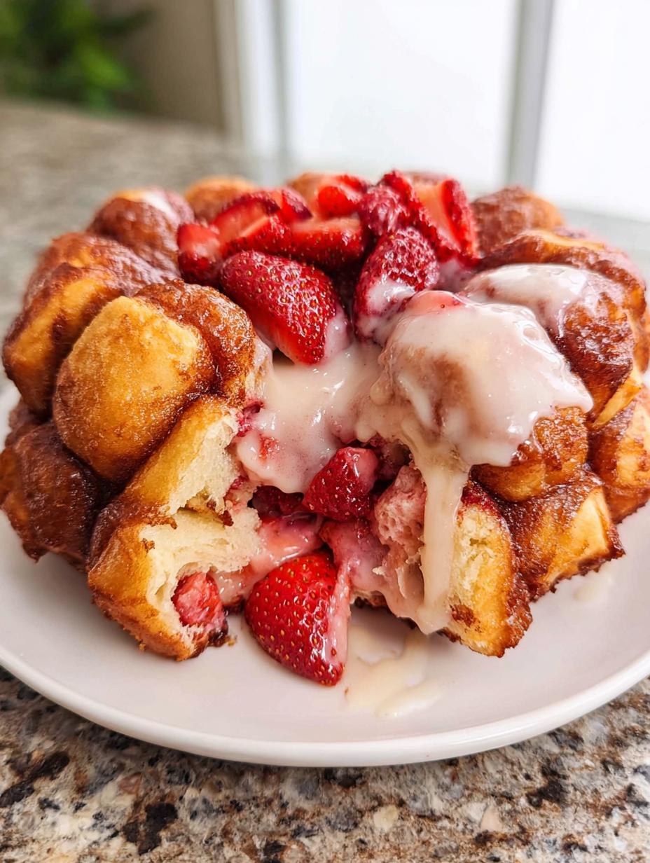 Scrumptious 1 Strawberry Monkey Bread With Cream Cheese Glaze