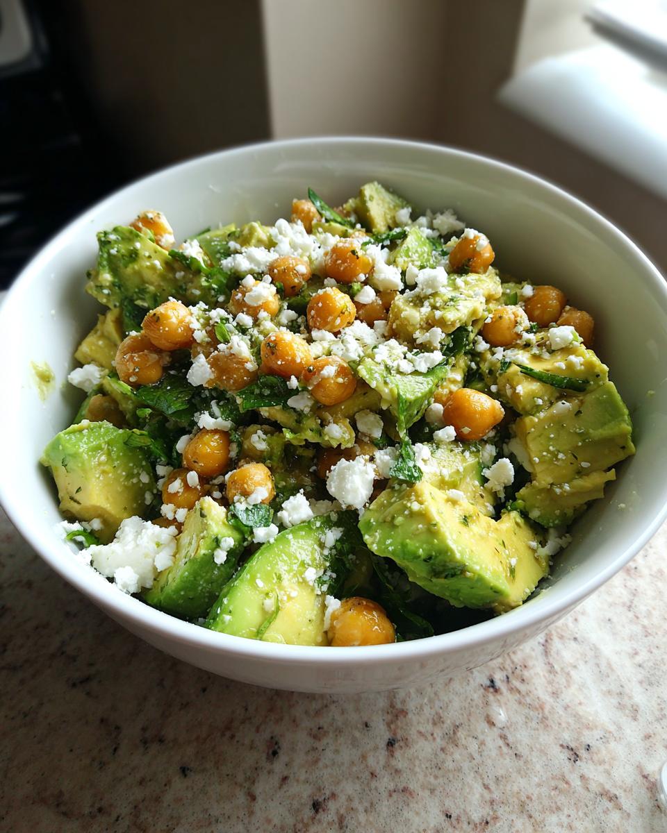 Amazing 15-Min Chickpea Feta Avocado Salad