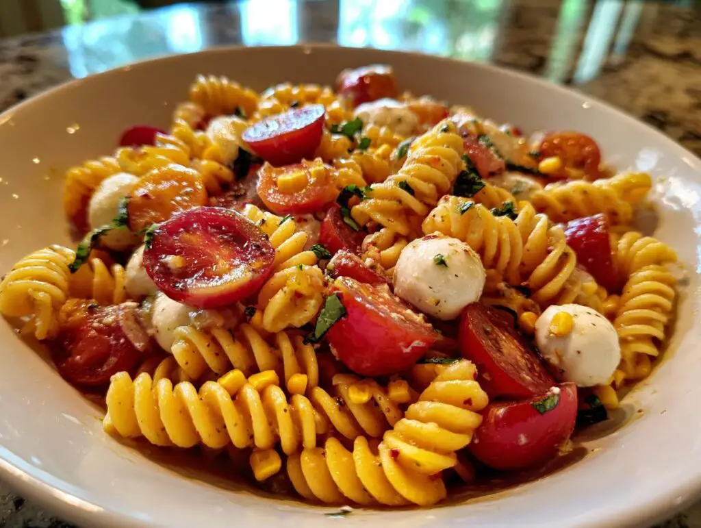 Amazing 340 Calorie Corn Pasta Salad Secret