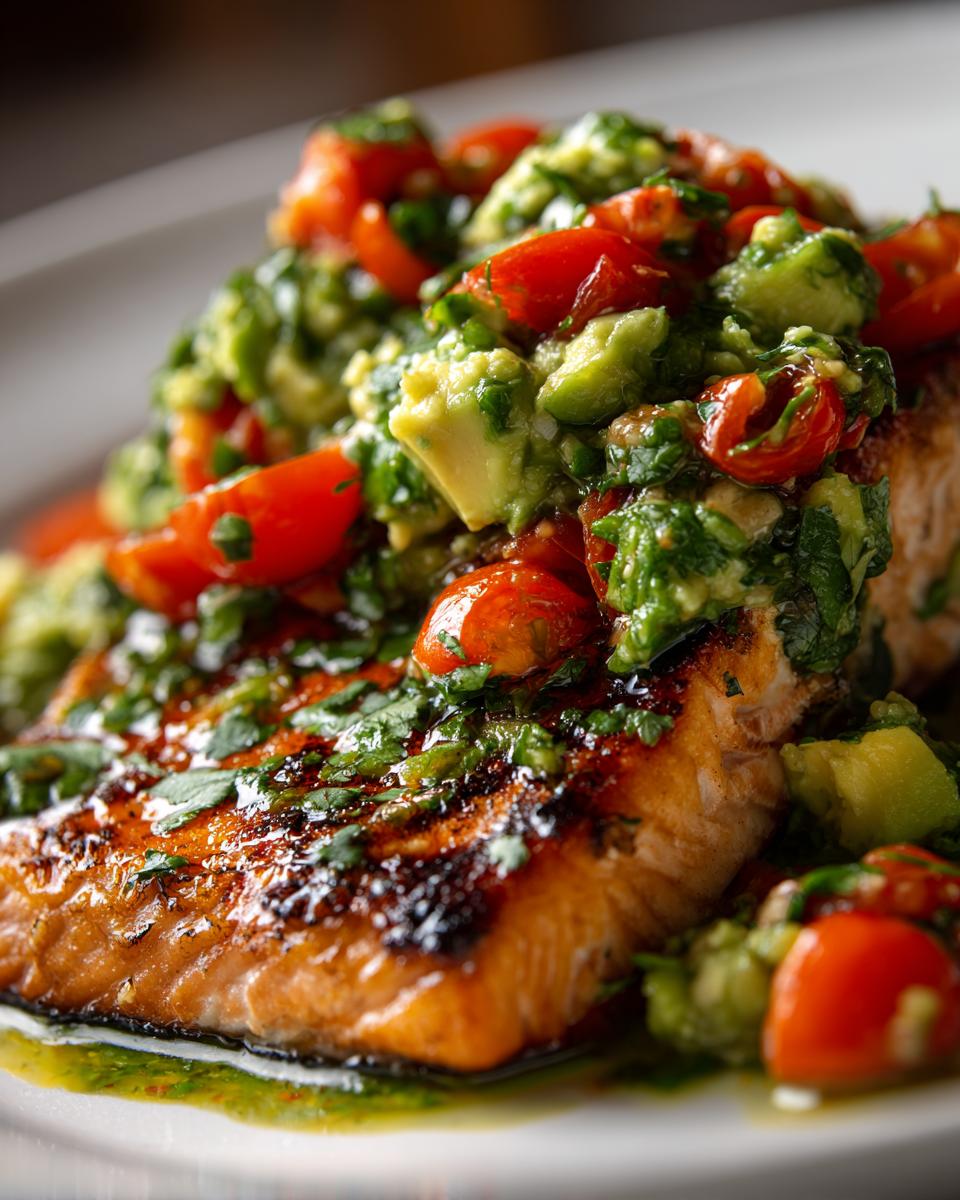 Amazing 20-min Grilled Salmon With Avocado Salsa