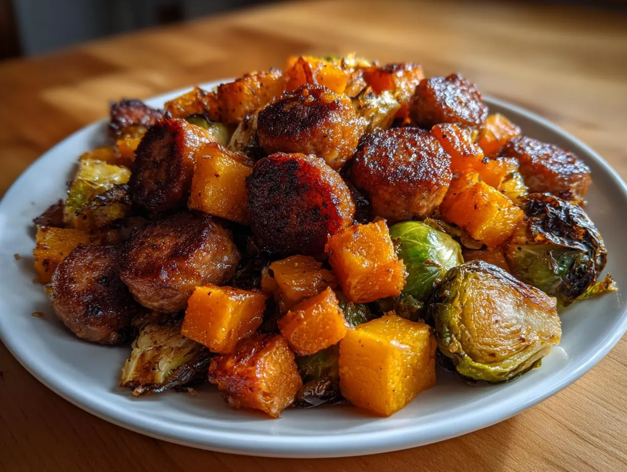 Amazing 1-Pan Sausage Butternut Squash Dinner