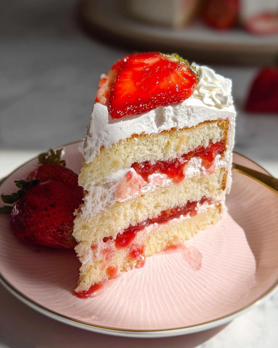 Amazing 3-step Strawberry Shortcake Layer Cake
