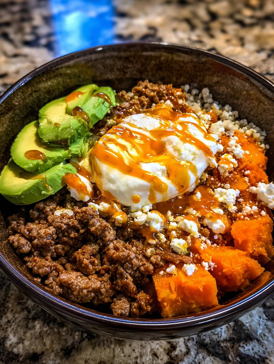 Amazing 4-Ingredient Sweet Potato Beef Bowl